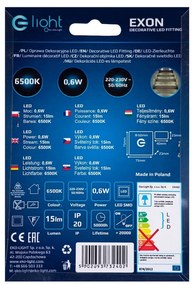 Schodišťové LED svítidlo Exon, 1x LED 0,6w, 6500k, s