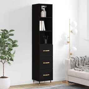 vidaXL Skříň highboard 34,5 x 34 x 180 cm kompozitní dřevo [3189679] Barva: Černá