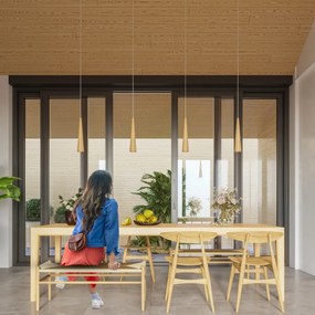 Sollux Lighting Závěsné svítidlo SULA 1 přírodní dřevo