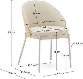 Krémová jídelní židle Eamy – Kave Home