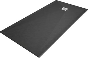 Mexen Stone+, obdélníková vanička z minerálního kompozitu 180 x 90 cm, antracitová, 44719018