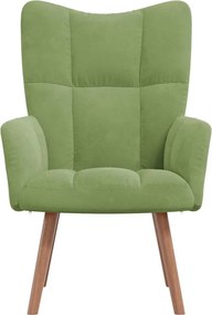 Relaxační křeslo světle zelené samet 328054