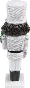 Vánoční dekorace bílý Louskáček se stromkem - 5*3*16 cm
