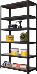 Fistar Regál 220x100x40 cm lakovaný 6-policový, nosnost 900 kg - ČERNÝ