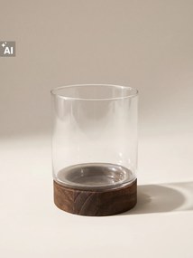 Sinsay - Skleněná váza s dřevěnou základnou - clear
