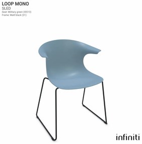 Židle Loop Mono Sled Barva kovové konstrukce: Matt black 31, Barva sedáku a opěradla z recyklovaného plastu: Powder blue IS503