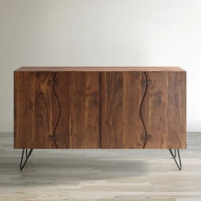 Komoda Avola 137 cm z masivu černá/ořech