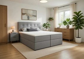 Manželská postel 160x200 s úložným prostorem STIG 2 - světle šedá