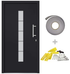 Vchodové dveře hliník a PVC antracitové 100 x 200 cm - Default Title