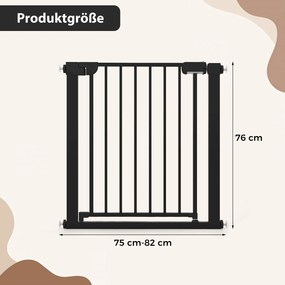Costway Schodišťová brána bez vrtání se šířkou 75-82 cm Auto-Close