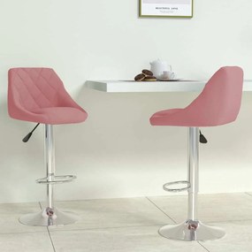 vidaXL Barové stoličky 2 ks samet [335309] Barva: Růžová