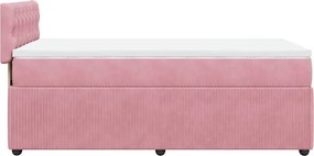 Box spring postel s matrací růžová 90x200 cm samet 3289949