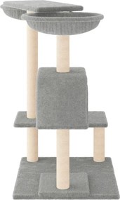 Škrabadlo pro kočky se škrabacími sloupky světle šedé 82 cm 171760