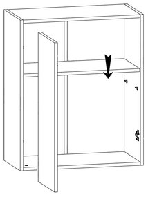 ASPEN gr | horní skříňka G60 | LEVÁ | šedá lesk