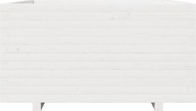 Zahradní truhlík bílý 90 x 90 x 49,5 cm masivní borové dřevo 3282535