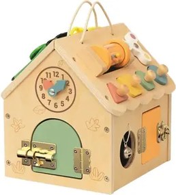 2Kids Toys Activity board Domeček přírodní malý / Motorická hračka / o