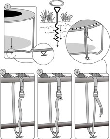Sada kotev do země, 4ks, 42,5x8,5cm, stříbrná Monzana