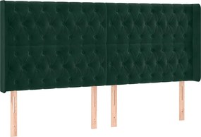 Box spring postel s matrací a LED tmavě zelená 180x200 cm samet 3139760