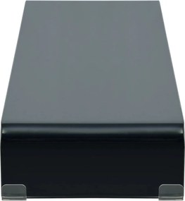 TV stolek | podstavec na monitor - sklo černý | 100x30x13 cm