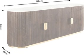 Komoda Daichi 140 cm - hnědá/bílá