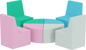 AIYAPLAY 8 TLG. Pěnové stavební bloky dětské měkké stavební bloky s designem stolu a židle lezecké stavební bloky z PU vícebarevné