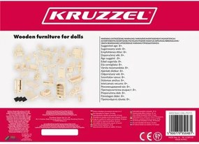 Dřevěná sada nábytku skládací Kruzzel 23542 set pro panenky