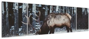 Obraz - jelen v zimě (170x50 cm)
