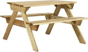 Piknikový stůl a lavice 110x123x73 cm impregnované borové dřevo 318398