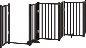 Zábrana pro psy s dvířky skládací 12 panelů černá 600 cm topol 3155713