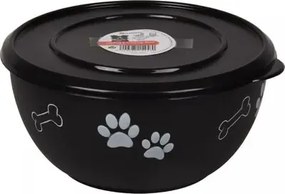 Flamingo Kena černá/stříbrná 1250ml / Miska pro psy s víkem