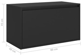 Lavice do předsíně 80 x 40 x 45 cm černá dřevotříska - Default Title