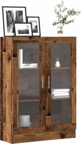 vidaXL Vitrína 82,5 x 30,5 x 115 cm kompozitní dřevo [802755] Barva: Staré dřevo