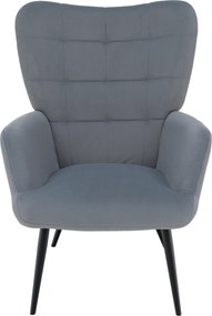 Křeslo s podnoží, šedá Velvet látka/černá, HABEN