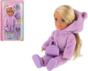 TEDDIES Panenka Ankiki v overalu s kabelkou / Plast / 14 cm / od 3 let