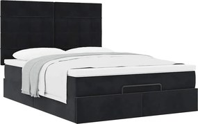 Osmanský rám postele s matracemi černá 140x190cm samet 3313471