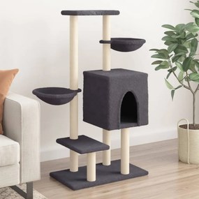 Škrabadlo pro kočky se sisalovými sloupky tmavě šedé 117 cm 172120