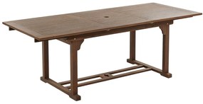 Zahradní rozkládací stůl z akáciového dřeva 160/220 x 90 cm tmavé dřevo AMANTEA Beliani