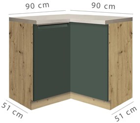 Kuchyňská linka GLAMOUR z | 172,5x312,5 cm | zelená mat