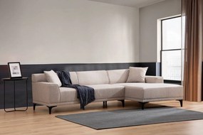 Designová rohová sedačka Dellyn 250 cm bílá - pravá