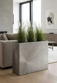Květináč ELEMENTO, sklolaminát, šířka 88 cm, stříbrný