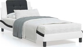 vidaXL Rám postele s čelem 80 x 200 cm umělá kůže [3208145] Barva: Bílá a černá