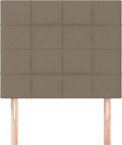 Čelo postele béžové 100x5x118/128 cm látkové 3116326