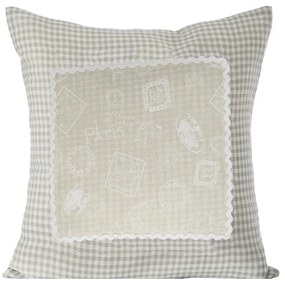 Dekorační povlak na polštář 40x40 Victor white steel beige check Eurofirany