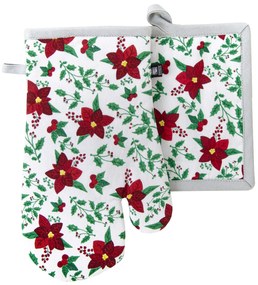Vánoční kuchyňský set vánoční rukavice/chňapka HOLY STAR 18x30 cm/20X20 cm 100% bavlna