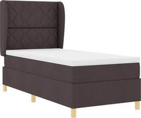 Postel s boxspringem s čelo Tmavě hnědá 200 x 100 cm textil 3340805