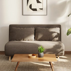 HOMCOM Rozkládací pohovka, přistýlka pro hosty, 3stupňově nastavitelná opěrka zad, kordová úprava, do 120 kg, 141 x 90 x 81 cm, tmavě hnědá