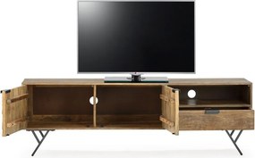 TV stolek z mangového dřeva v přírodní barvě 175x55x40 cm Priya – MOME