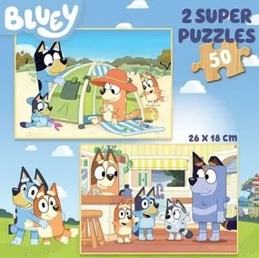 EDUCA Dřevěné puzzle Bluey / 2x50 dílků / od 4 let