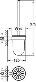 Grohe Essentials Cube - WC kartáč s držákem chrom