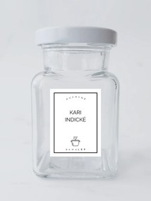 Samolepka na kořenky KARI INDICKÉ bílá 3 × 4 cm základní písmo